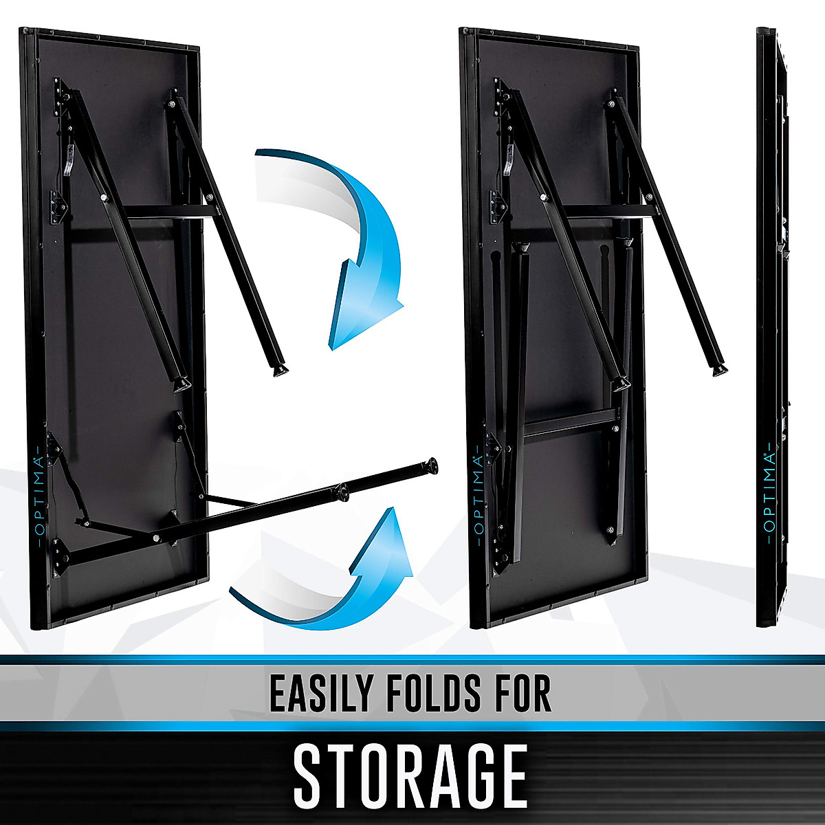 Franklin Sports Mid-Sized Table Tennis Table - Optimum Mid-Size Table - Perfect for Kids or Smaller Rooms - Easy Assembly - Pro Quality - 53" x 29.5", Blue/White