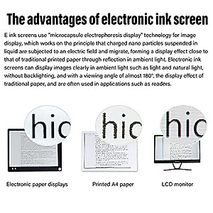 Dpofirs 1.9in Electronic Ink Display, Electronic Ink Screen with 180° Viewing Angle, SPI Interface, Support Partial Refreshness, for Temperature Humidity Meters