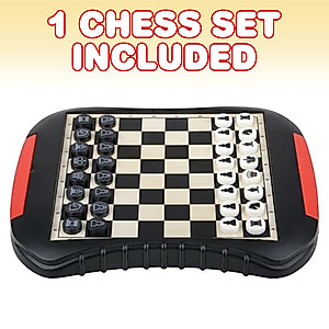 Gamie Mini Chess Game, Magnetic Chess Board with Side Storage Drawers, Mini Chess Board Set for Kids and Adults, Entertaining Road Trip Toys, Travel Games, and Desktop Toys for Adults
