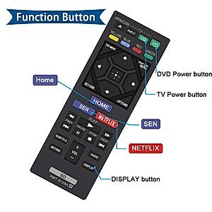 New RMT-B126A Remote Control Replacement for Sony Blu-Ray Disc DVD Player BDPBX120 BDPBX320 BDPBX520 BDPBX620 BDPS1200 BDPS2100 BDPS2200 BDPS3200 BDPS5200D BDPS6200, sub RMT-VB200U RMT-VB100U