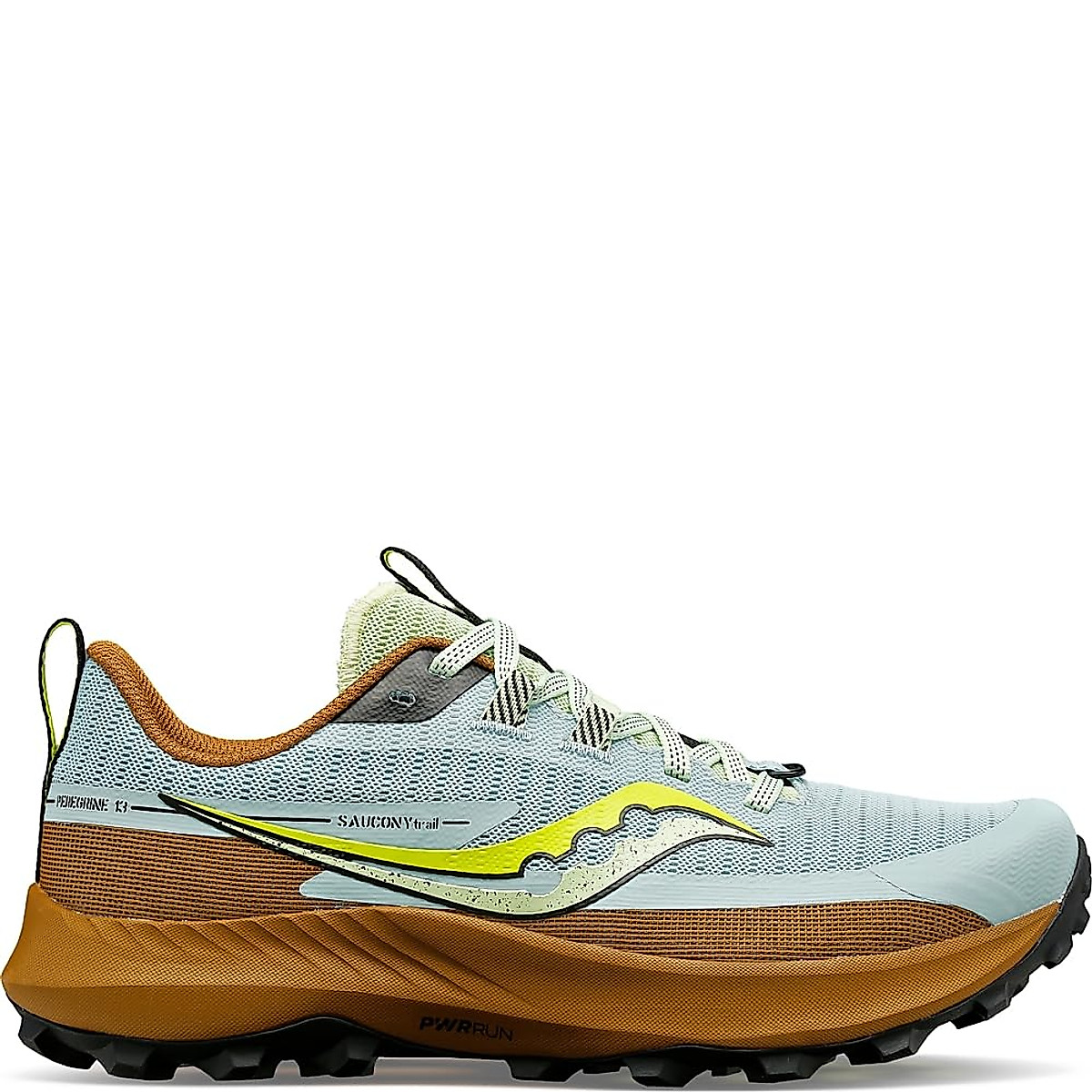 Saucony Women's Peregrine 13 Trail Running Shoe, Glacier/Bronze, 9