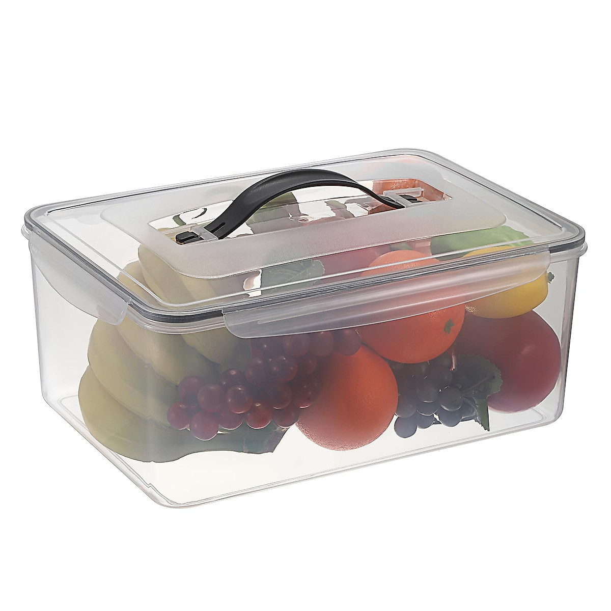 OGANAZI Large Fruit Storage Containers for Fridge with Lid and Handle, Airtight Vegetable Storage Container, BPA-Free Food Storage Containers for Berry Fruit Veggie Food Meat Fresh Longer