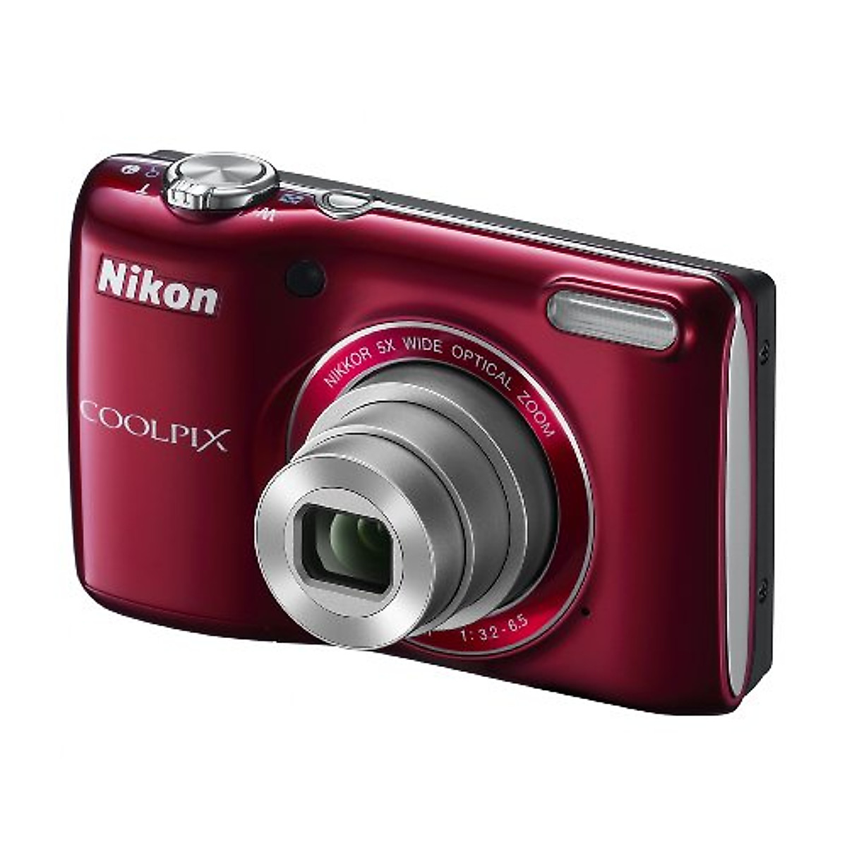 Nikon COOLPIX L26 16.1 MP Digital Camera with 5x Zoom NIKKOR Glass Lens and 3-inch LCD (Red) (OLD MODEL)