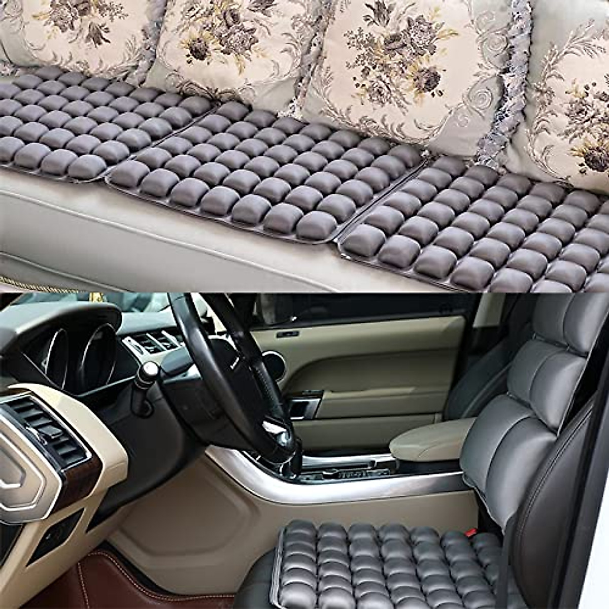 WalBryka High Comfortable Airbag Office Chair Cushion Pain Relief Air Seat Cushions with Non-Slip Cover (Gray)