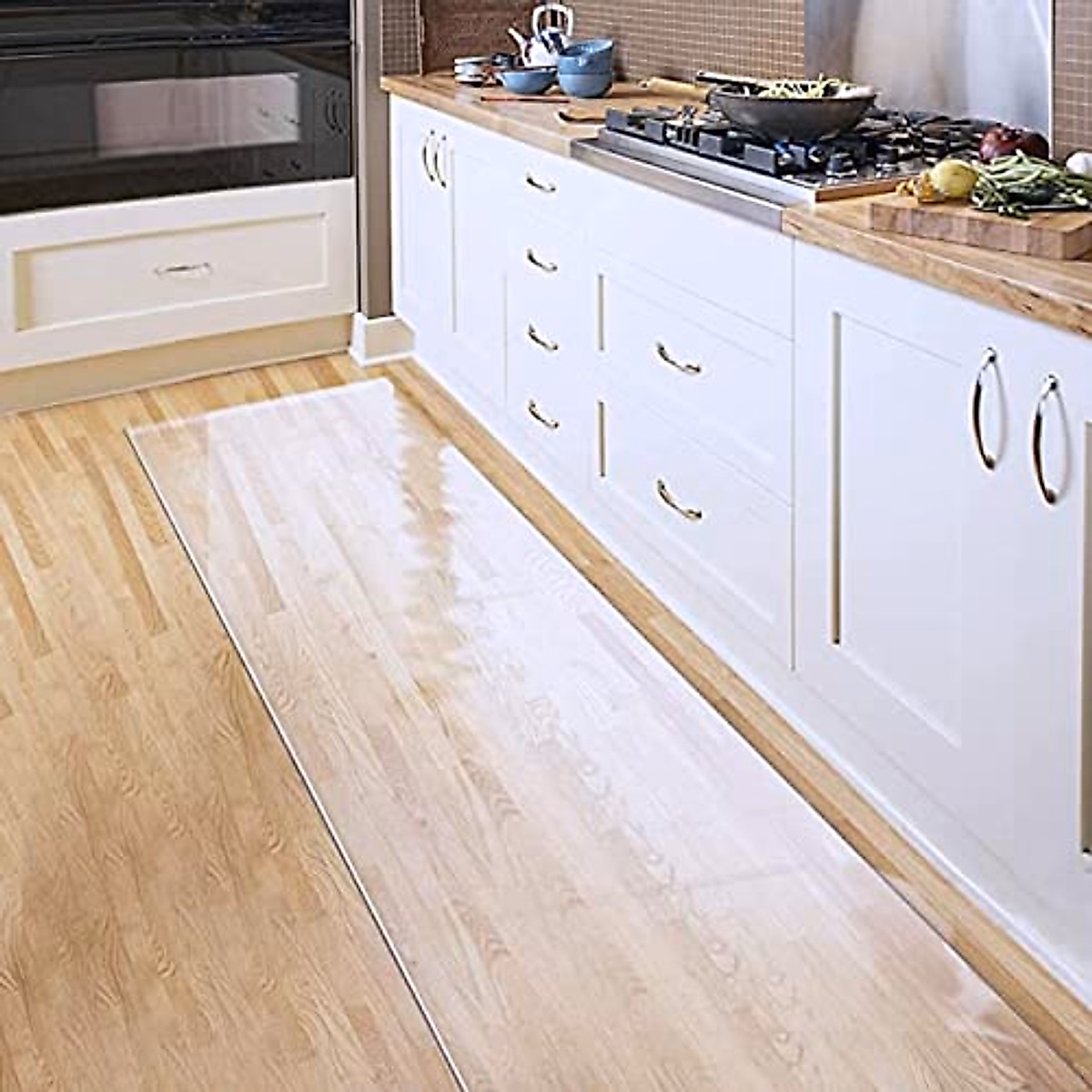 Clear PVC Desk Chair Mat 1.5mm Transparent PVC Floor Protection Pad,Table Cloth Protector,Non Slip,Wood/Tile Protection Mat for Office & Home,Area Rugs for Office Home Hard Floor Carpet,80-160cm Wide