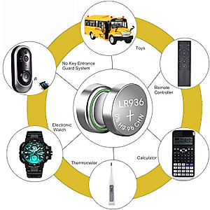 50pcs AG9 Button Watch Coin Cell 1.5V 394 SR936SW LR936 LR45 SR93 Alkaline AG9 Batteries for Watches, Laser Sight, Thermometer, Flashlight, Electronic Doorbell, LED Magnification Loupes