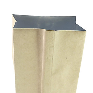 25Pcs Matte Colored Aluminum Side Gusset Open Top Bags w/Vent Valve (8oz, Kraft)