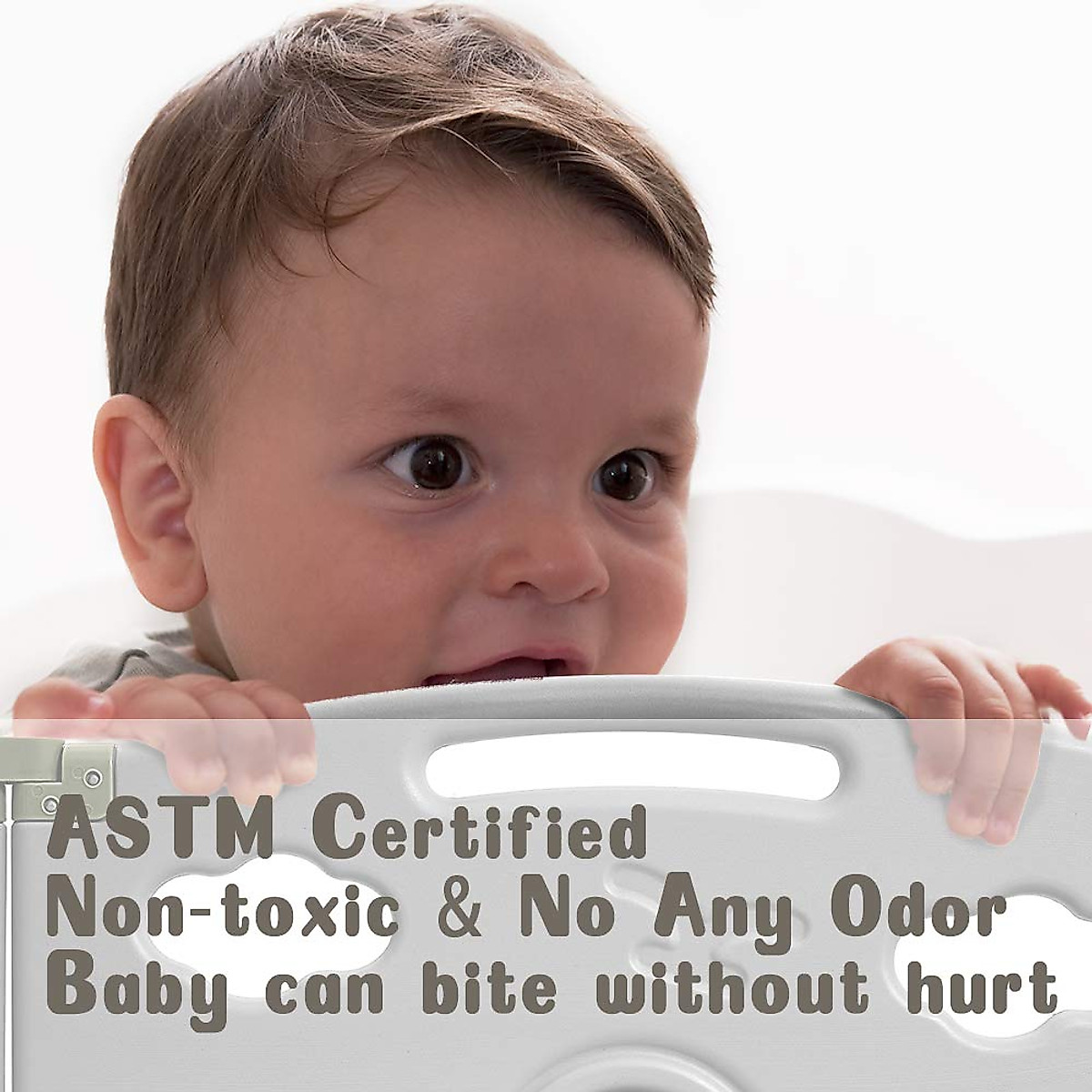 Albott Baby Fence 22 Panel Baby playpen Folding Play Pen Kids Activity Center Safety Play Yard Home Adjustable Shape Free Combination Portable Design for Indoor Outdoor Use (Grey, 22 Panel)