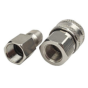 WILTEEXS 18709 3/8-Inch Stainless Steel Quick Connect Pressure Washer Adapter Set, Max Pressure 5000 PSI Rating