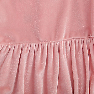 Infant Baby Girl Plain Fall Crushed Velvet Long Sleeve Bodysuits Romper Tops (A Peach Pink, 6-12 Months)