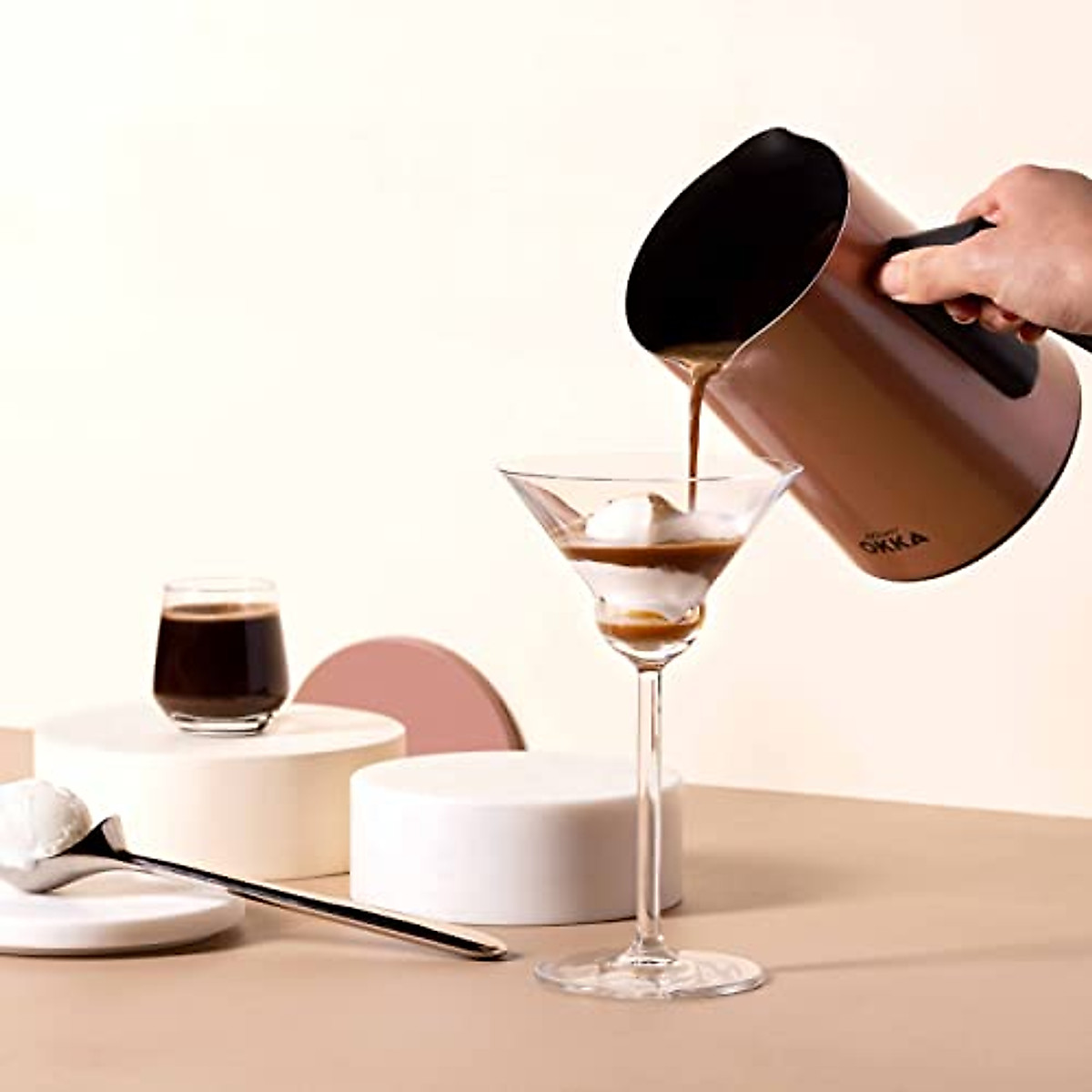 Arzum Okka Automatic Turkish Coffee and Hot Beverage Maker, Velvetiser, 120V, Black/Copper (OK0012-RUL)