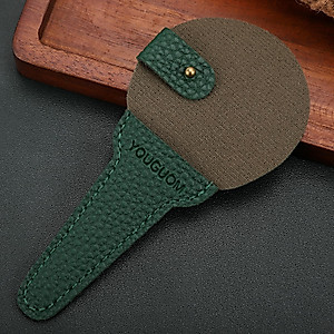YOUGUOM Embroidery Scissors Sheath Protector Craft Scissors Storage Cover Leather Case, 2Pieces Green