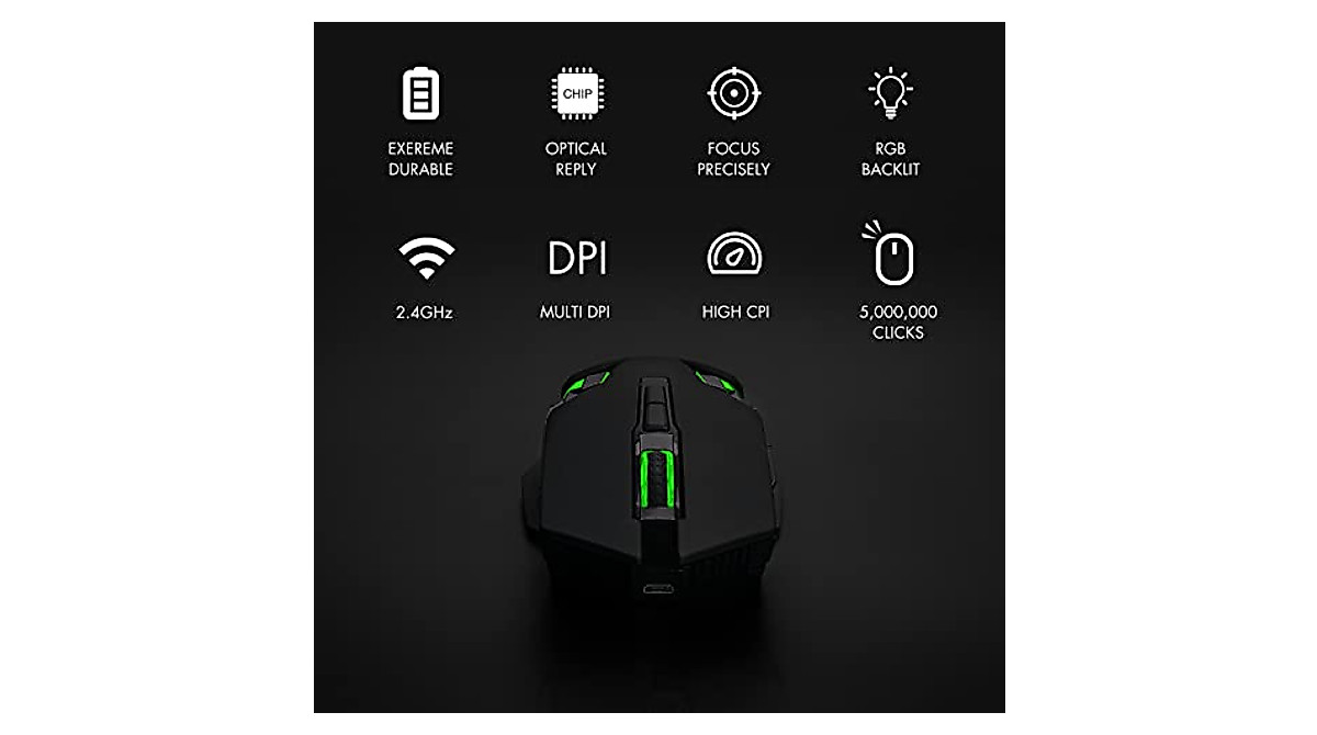 Gaming Wireless TKL Keyboard Mouse Combo - Rechargeable & LED