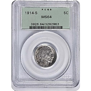 1914 S Buffalo Nickel PCGS MS64