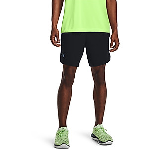 Under Armour Men's Launch Run 7-Inch 2-in-1 Shorts , Black (001)/Reflective , Large