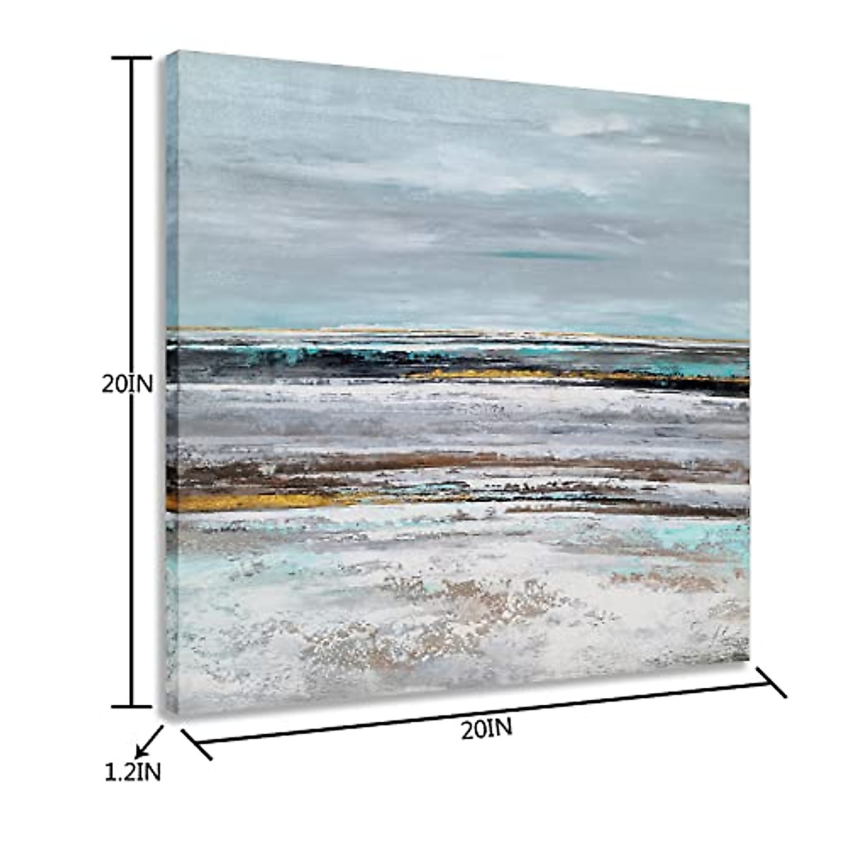 Yihui Arts Seascape Wall Art - Abstract Coastal Artwork Picture - Beach Oil Painting on Wrapped Canvas Art for Living Room Bedroom Office Decor