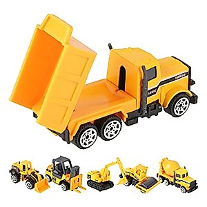 HEITIGN Dump Truck Toy Kids Car Toy 6pcs Set 1:64 Scale Alloy & Plastic Engineering Car Truck Toy Mini Vehicle Model Kids Choice