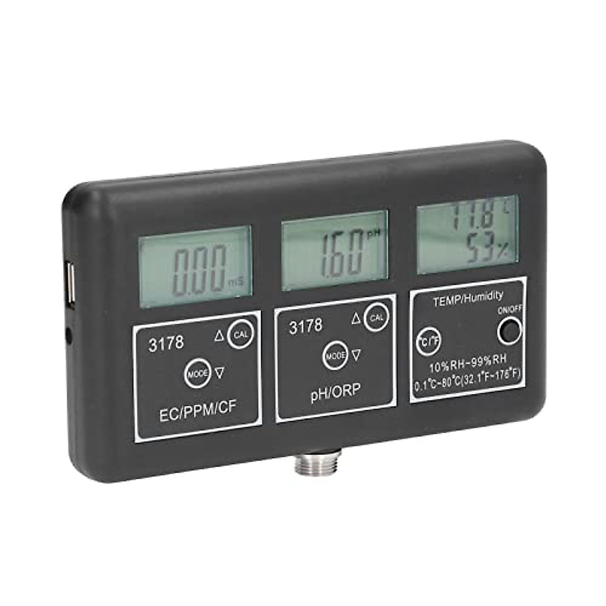Water Quality Tester, 7 in 1 PH ORP EC TDS CF Temperature Humidity Meter Multi-Parameter Water Monitor for Drinking Water, Pool, Aquarium, Fish, Hydroponics(#2 US)