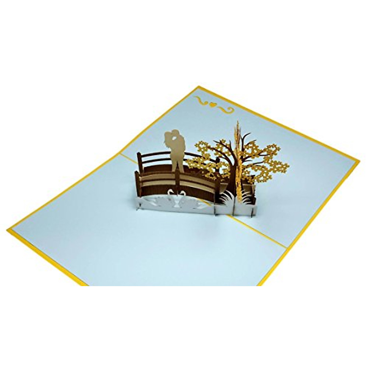 iGifts And Cards Happy 50th Anniversary 3D Pop Up Greeting Card - Marriage, Soulmates, Celebration, Memories, Half-Fold, Being Together, Celebrate a Milestone, Golden, Congratulations, Romantic, Love