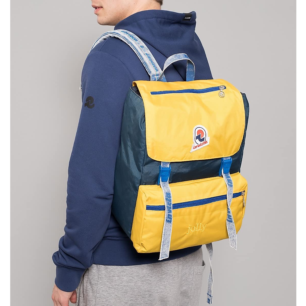 Invicta Jolly III Vintage Laptop Backpack (Mood Indigo/Lemonchrome)