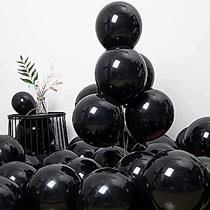 Black Balloons Garland Arch 114 Pack Black Latex Party Baloons In Different Sizes for Halloween,Graduation Party Decorations, Birthday Ballons Anniversary Balloons