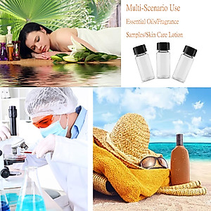 JIUWU 10 Pack Clear Glass Bottles Vial Liquid Sampling Sample Glass Bottles Vials Screwcap Capacity 10 ml (0.3 Oz)