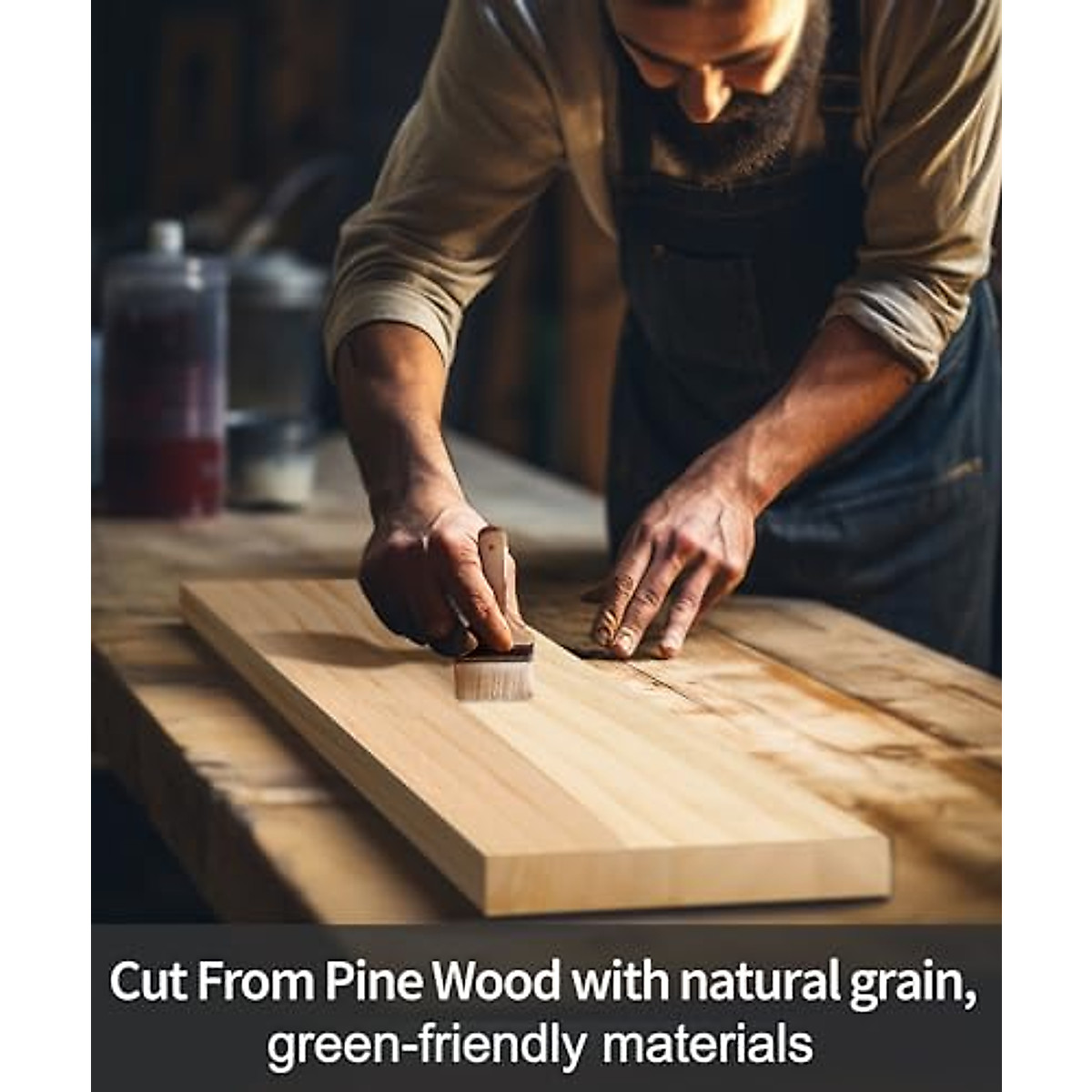 SUMGAR Floating Shelves for Wall Mounted Shelving Unit All Pine Wood 3 Tier Large Shelf for Bedroom Living Room Office Bathroom Home Decoration Storage Plant Photo Display Modern 20in