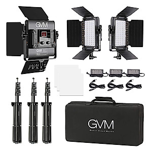 GVM RGB LED Video Lighting Kit, 800D Studio Video Lights with APP Control, Video Lighting Kit for YouTube Photography Lighting, 3 Packs Led Light Panel, 3200K-5600K, 8 Kinds of The Scene Lights