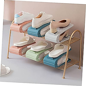 Alipis 2pcs Slipper Adjustable Use Stack Space Display Household Stacker Home Shop Saving Shelves Organization Holders Holder Storage Double Slots Shoes Grey -layer Saver Shoe Slot