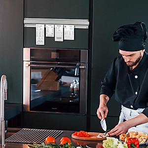 16 Inch Restaurant Receipt Holder with Ticket Rack Magnetic Note, Silver Kitchen Slide Check Rack, Bill Orders Ticket Holder Tab Aluminum Display Rail for Restaurant Cafes Pubs Bars