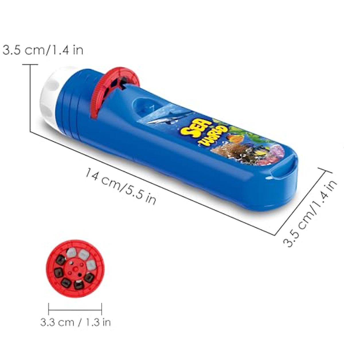 Pup Go Sea Life Animals Torch Projector with 3 Discs 24 Images, Shark Toy for Boys, Sea Creatures Toys for Children Age 3 4 5 6 7 Year Old, Shark Gifts Games for Kids(Seaworld)