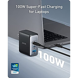 Anker 100W USB C Charger, 736 Charger (Nano II 100W), 3-Port Fast Compact Wall Charger, USB C Cable, Anker New Nylon USB C to USB C Cable (6ft 60W, 2-Pack, USB 2.0)