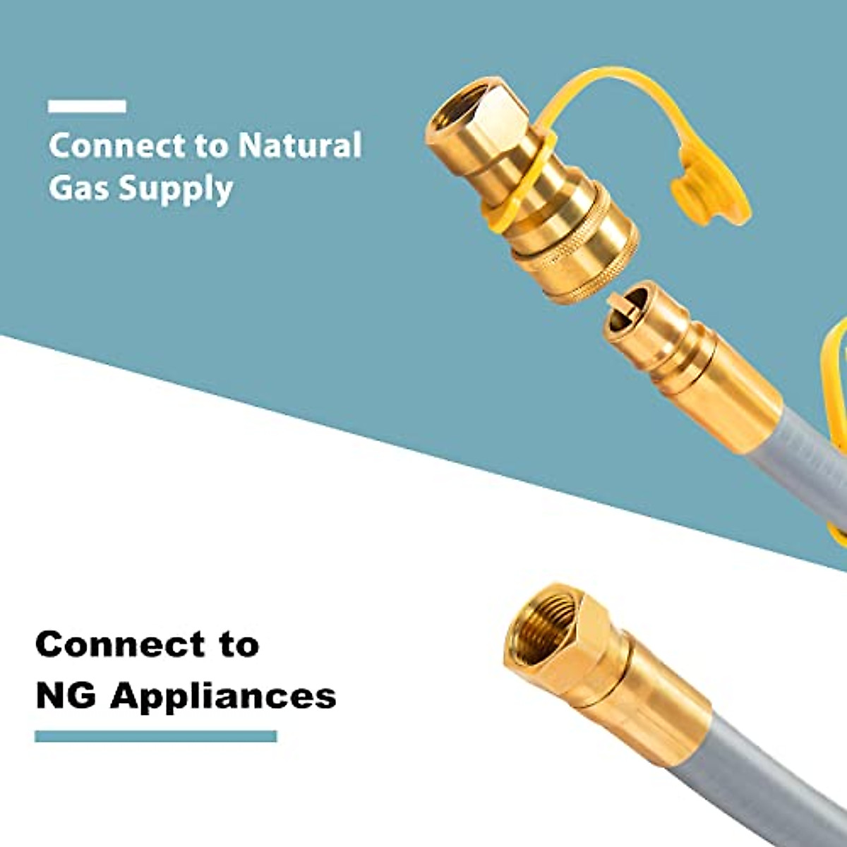 SHINESTAR 1/2" ID Natural Gas Hose (12 Feet), Low Pressure Propane Quick Disconnect Hose, Compatible with Weber, Char-broil, Patio Heater, BBQ, and More