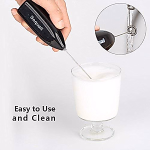 2 Pack Milk Frother Handheld Battery Operated - Electric Whisk Coffee Frother Battery Stirrer, Hand Held Milk Foamer, Mini Mixer for Bulletproof Coffee, Cappuccino, Latte, Frappe & Matcha Tea