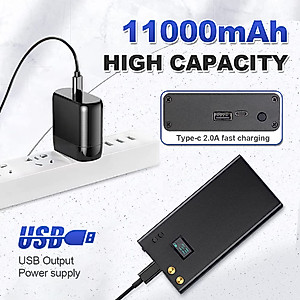 11000mAh Mini spot Welder with LCD Screen，for 18650 Battery Pack Welding, Adjustable Welding Strength to 80 Gears, Support Welding 0.1-0.2 mm Nickel Sheet, with 16 inch Copper Rod, 5 m Nickel Sheet