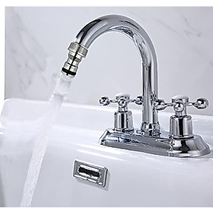 G-Sunny Quick Connector Faucet Mount, Polished Brass, 3/4 inch GHT Garden Hose Adapter, Double Thread, Easy Installation