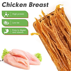 MON2SUN Dog Treats, Chicken Jerky Strips for Small Dogs, High Protein & Grain Free Dog Snacks, Easy to Digest Dog Training Treats (Chicken, 17.64 Ounce -Pack of 1)