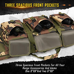 DULCE DOM 36 inch Double Case Soft Bag Gun Case, Perfect for Pistol Storage and Transportation, All Around Shooting Range Rifle Backpack, Indoor Outdoor