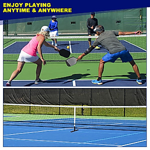 PATIKIL Pickleball Net Set 22FT Regulation Size Portable Net System with 6 Pickleball, 4 Paddles & Carrying Bag for Driveway Backyards Indoor Outdoor, Black