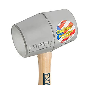 ESTWING Deadhead Rubber Mallet - 12 oz No-Mar Hammer with Bounce Resistant Head & Hickory Wood Handle - DH-12N