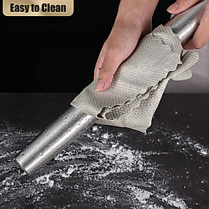 French Rolling Pin with Measurements - Quellance Rolling Pins for Baking,17.5" Fondant Rollong Pin,Stainless Steel Rolling Pin Dough Roller