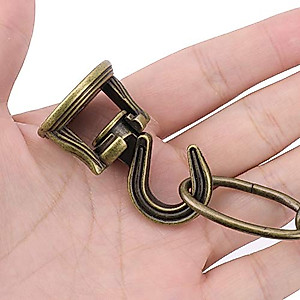 OOTSR Swivel Swag Hook, Heavy Duty Swivel Ceiling Hook and Metal Chain Extension for Hanging Plants/Chandeliers/Baskets/Indoor & Outdoor Use, Brass Color, 36 inches Chain