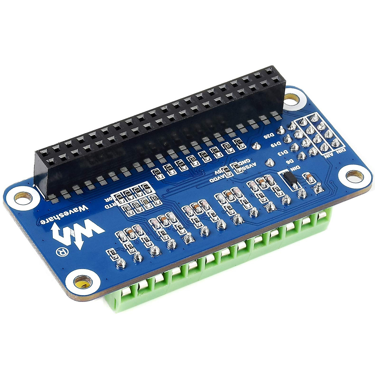 High-Precision AD HAT ADS1263 10-Channel 32-Bit ADC SPI Bus Low Noise Low Temperature Drift,for Raspberry Pi 4B/3B+/3B/2B/Zero/Zero W/Zero WH/2W and Jetson Nano