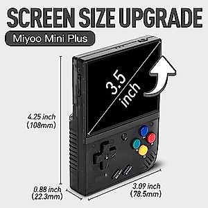 Miyoo Mini Plus Handheld Game Console, with Dedicated Storage Case, 3.5 Inch IPS 640x480 Screen, 64G TF Card with 10,000+ Games, 3000mAh 7+Hours Battery, Support Wireless Network (Black 64G+Case)