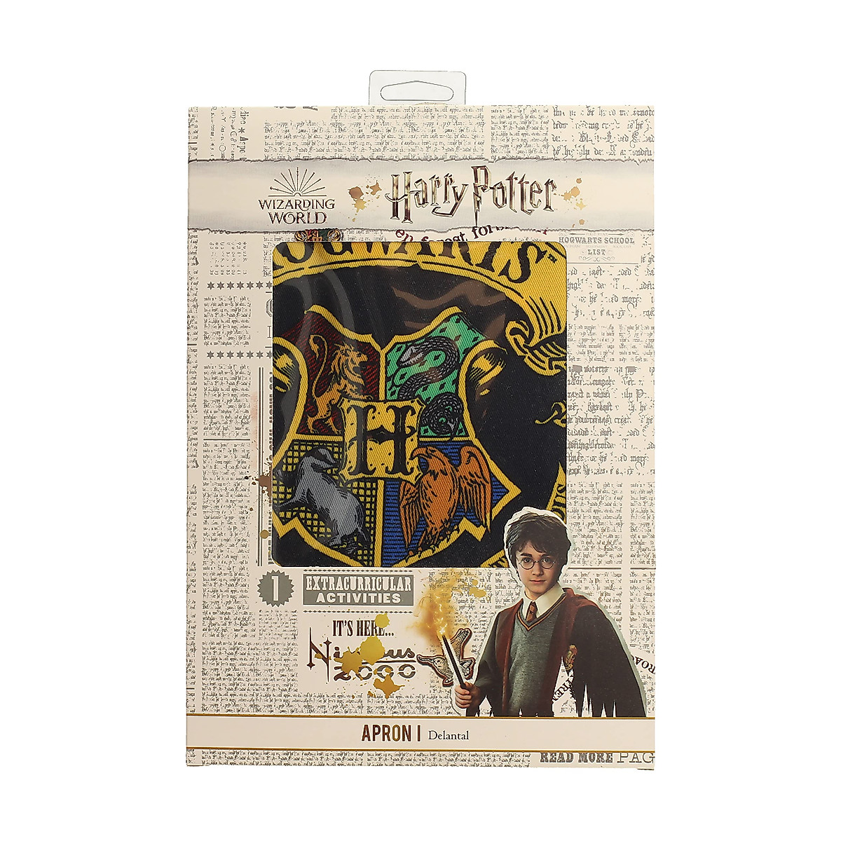 SD Toys Unisex Delantal Escudo Hogwarts Harry Potter Hogwarts Coat of Arms Harry Potter Black Apron, Único