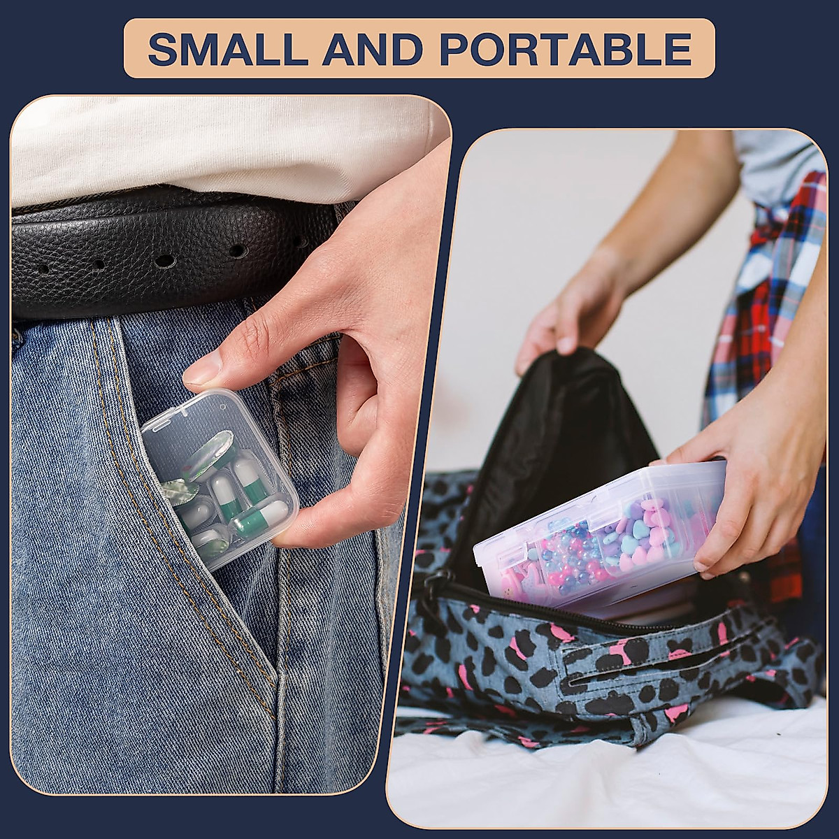 Udefineit Clear Small Bead Organizers, 15PCS Mini Bead Storage Cases & 1PCS Large Plastic Craft Box, Ideal for Jewelry Making, Beading Supplies, Diamond Painting, Nail Arts Accessories & Small Parts