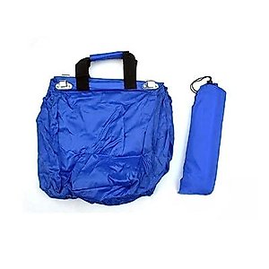 Anncus Reusable Grab Bag Shopping Grocery Bag Insulated Tote Foldable Supermarket Large Capacity Holds Up To 40 Lbs Trolley Storage Bag - (Color: Blue)