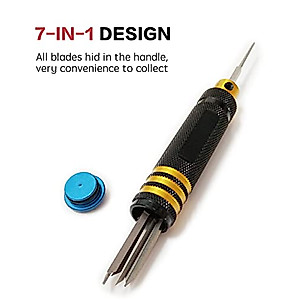 VICRAZZE Model Panel Line Scriber Resin Carved Scribe line Hobby Cutting Tool Model Chisel with 7 Blades 0.1/0.2/0.4/0.6/0.8/1.0/2.0mm for Carving Cutting