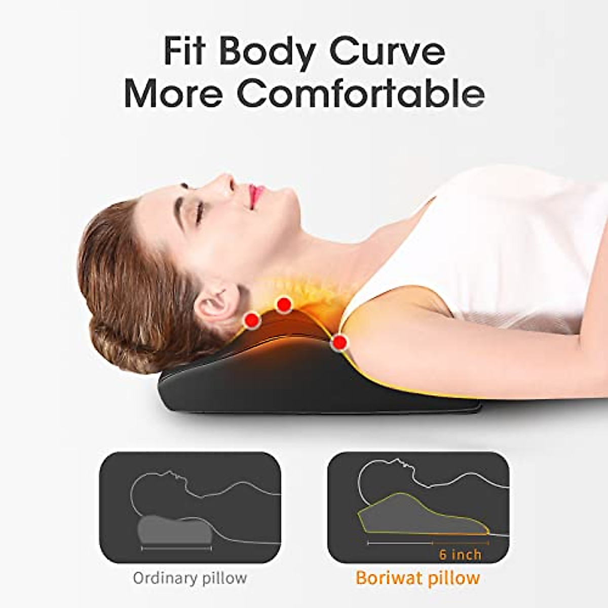 Back Massager with Heat, Cordless Massagers for Neck and Back, Shiatsu Neck Massage Pillow for Back, Shoulder, Leg Pain Relief, Gifts for Men Women Mom Dad, Stress Relax at Home Office and Car