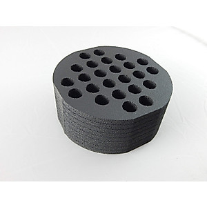 Polar Whale 2 Test Tube Racks Black Foam Round Shaped Holder Storage Organizer Stand Transport Holds 24 Tubes Fits up to 20mm Diameter